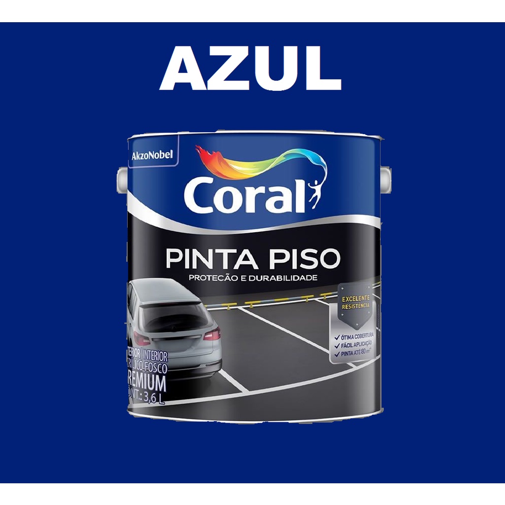 Tinta Pinta Piso Fosco Azul 3,6 Litros Coral | Shopee Brasil