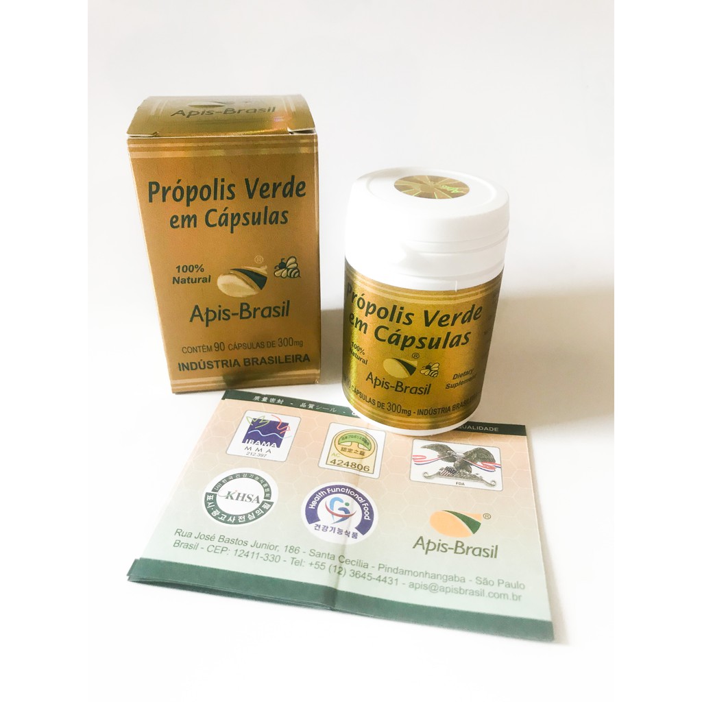 Propolis Verde Em Cápsulas Apis-brasil Extrato Seco 40% | Shopee Brasil
