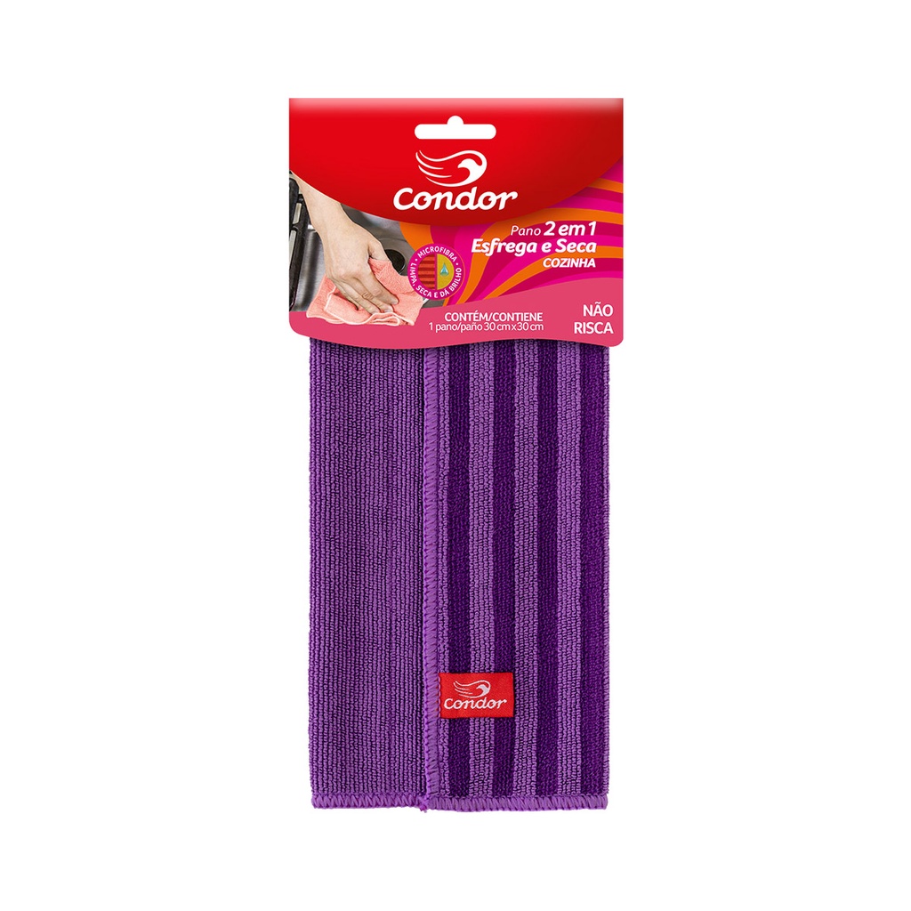 Pano Esfrega e Seca para Cozinhas 30x 30 Roxo Ref. 1680 - Condor ...