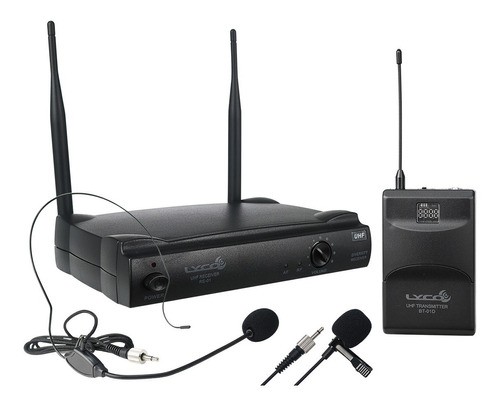 Microfone Sem Fio Profissional UHF Headset Auricular Lapela Lyco ...