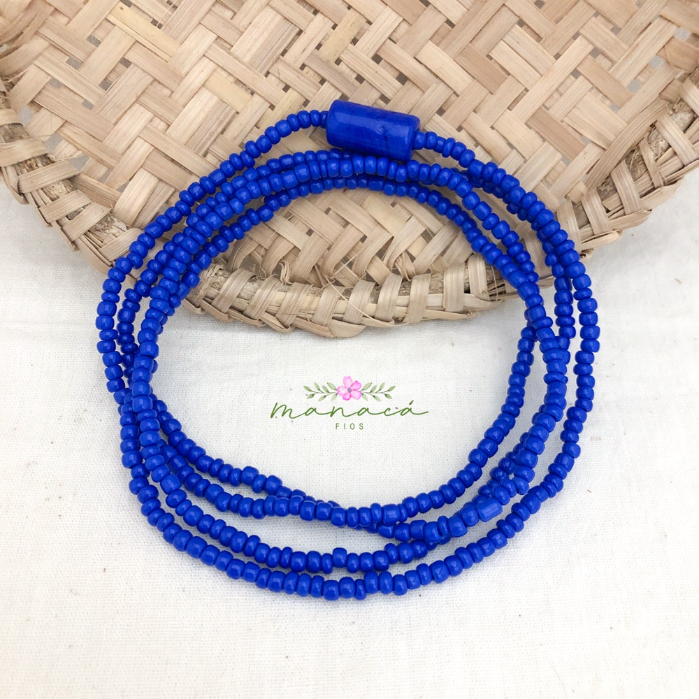Guia Colar Fio de Contas de Ogum Azul Proteção Umbanda Candomblé Ogunhê ...