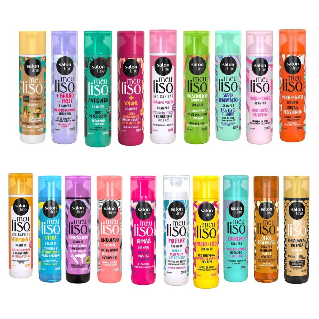 Shampoo Salon line Linha meu liso 300ml TIPOS | Shopee Brasil