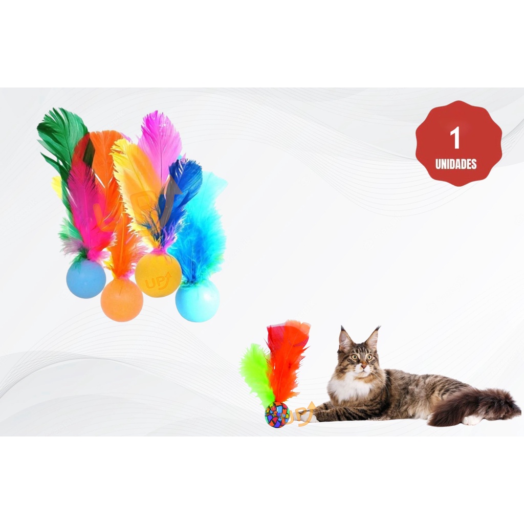 Brinquedo Gato Bolinha Ping Pula com Penas - Escorrega o Preço