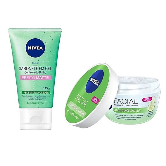 KIT Nivea Efeito Matte Gel - Sabonete Controle do Brilho Pele Mista a ...