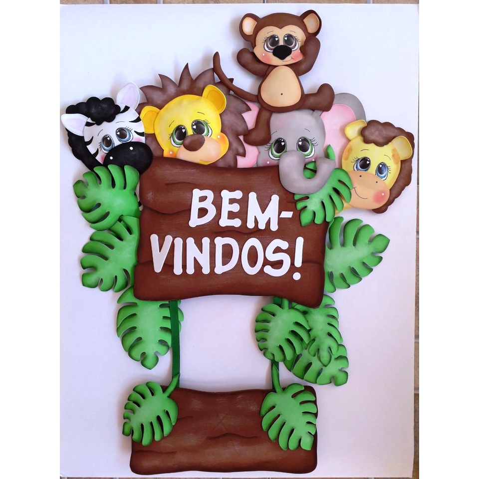 Kit com 05 painéis em EVA - Tema: Safari | Shopee Brasil