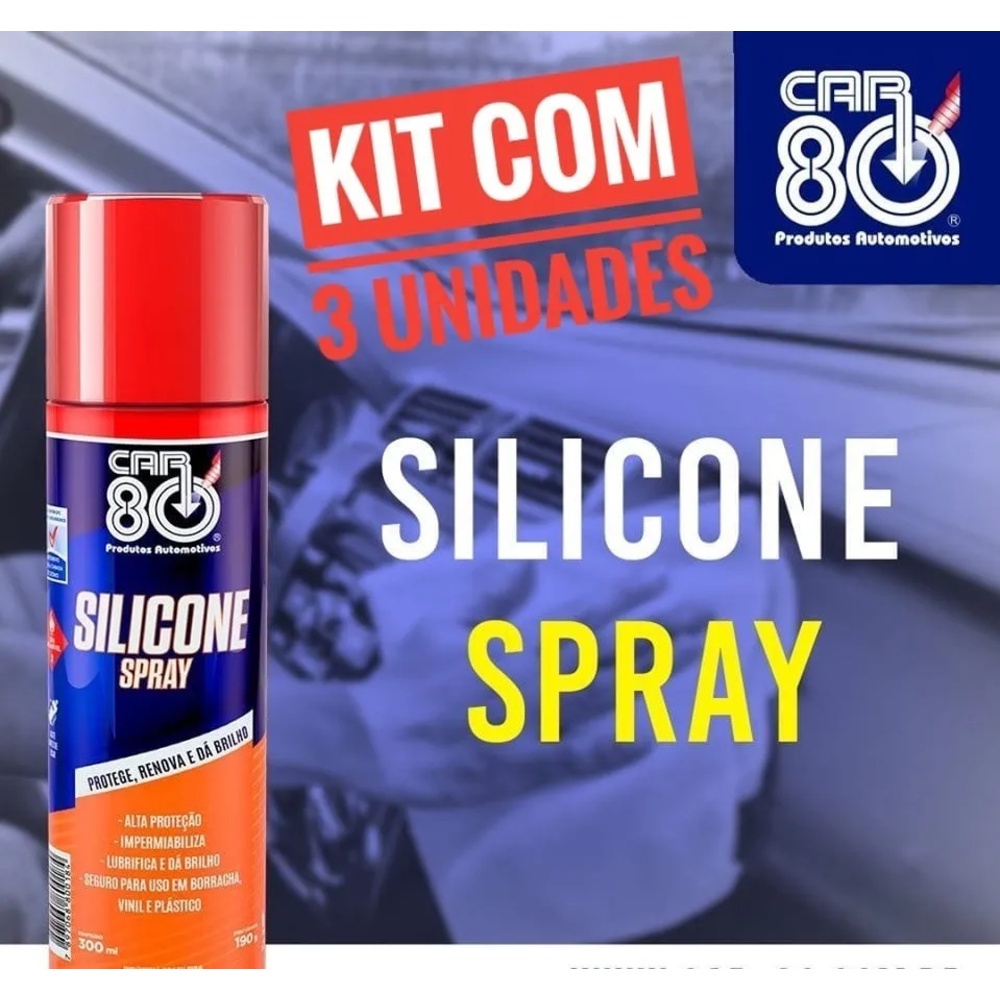 Kit C/ 3 Silicone Spray Lubrificante 300ml Car80 | Shopee Brasil