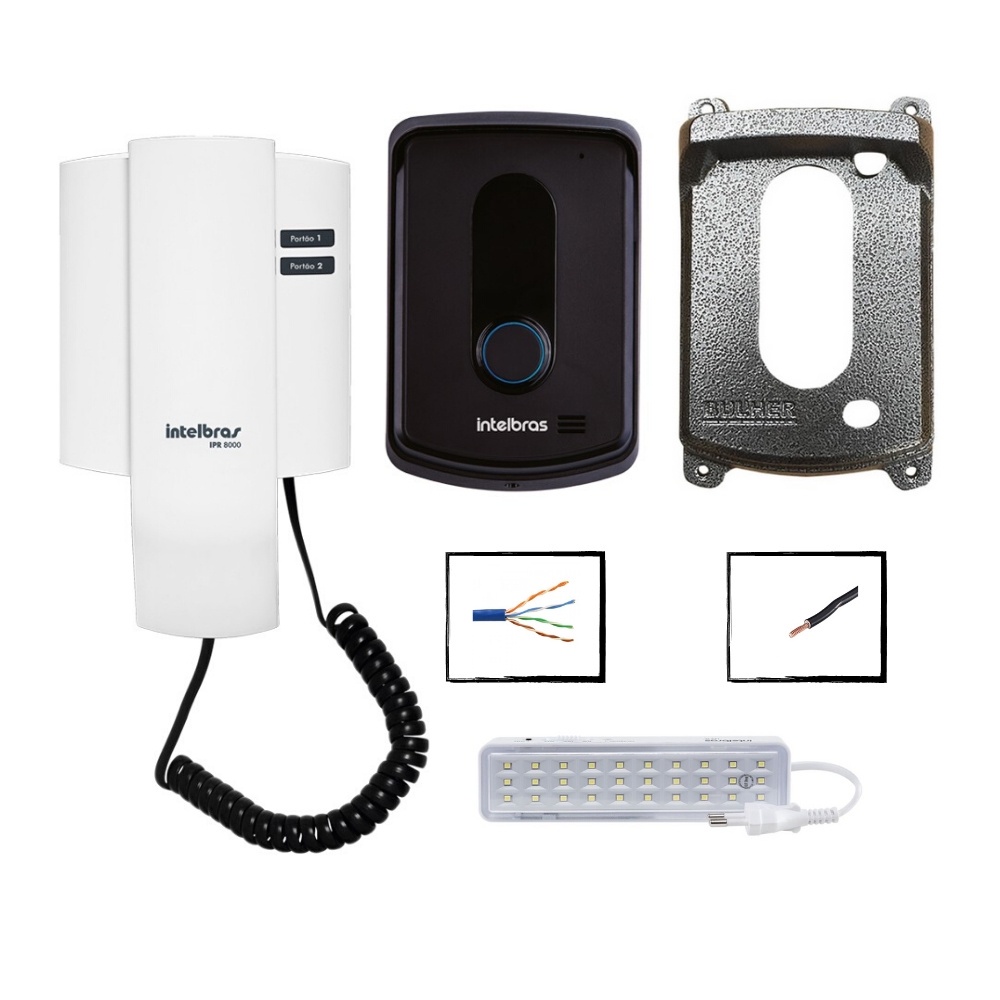 Kit Interfone Residencial IPR 8010 Intelbras cabo e protetor | Shopee ...
