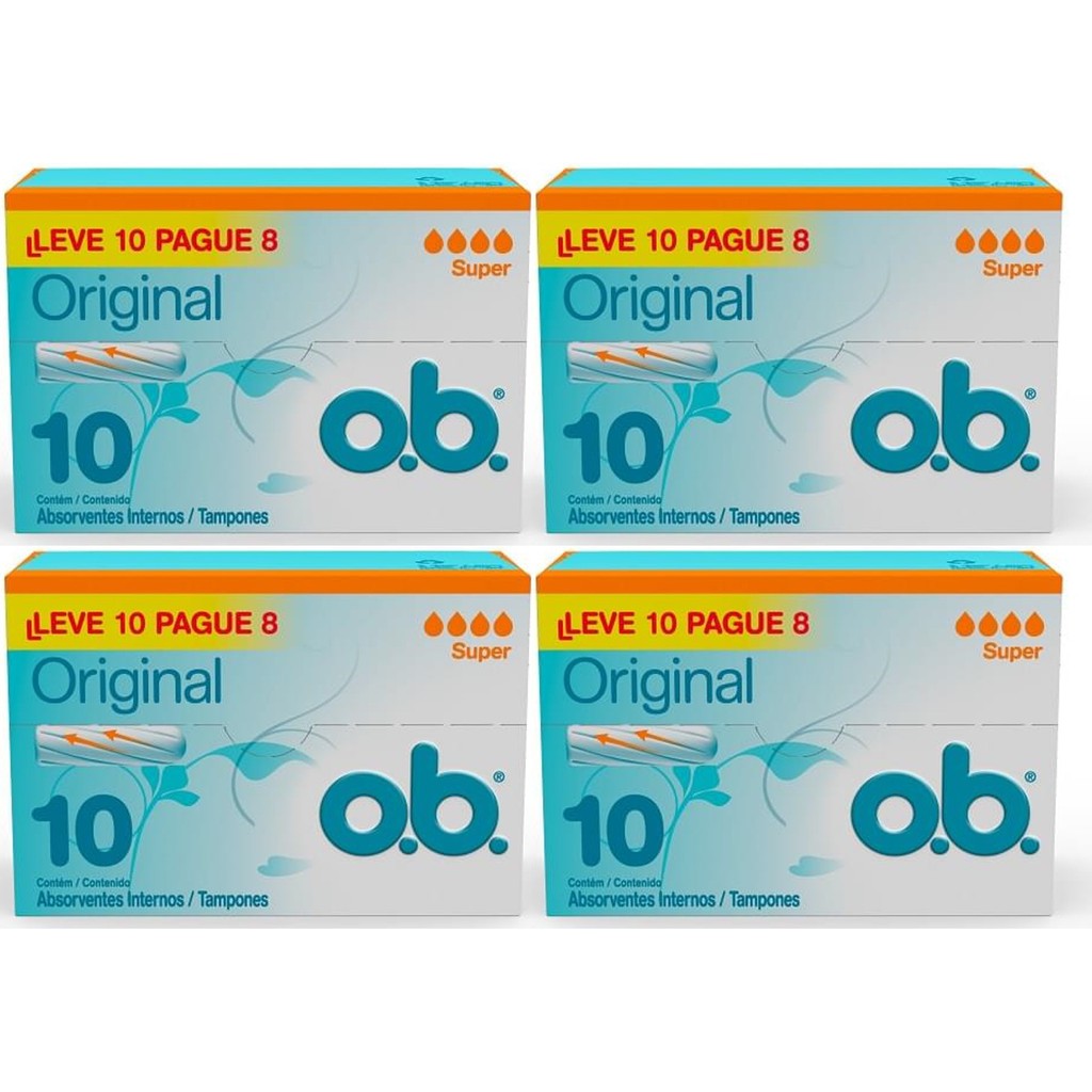Kit Com 4 Absorvente Ob. Super L10 P8 | Shopee Brasil