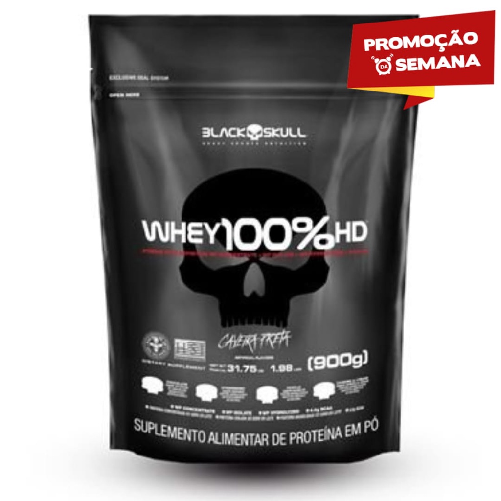Whey Puro 100%HD Black Skull (baixo carbo) | Shopee Brasil