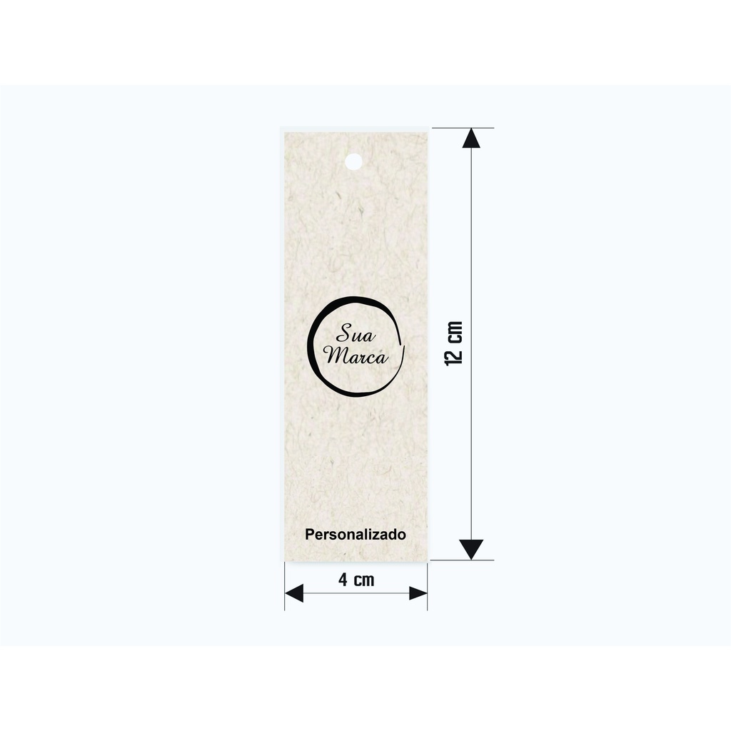 100 Tags Retangulares Grande -reciclato 180g- Frente - Personalizado ...