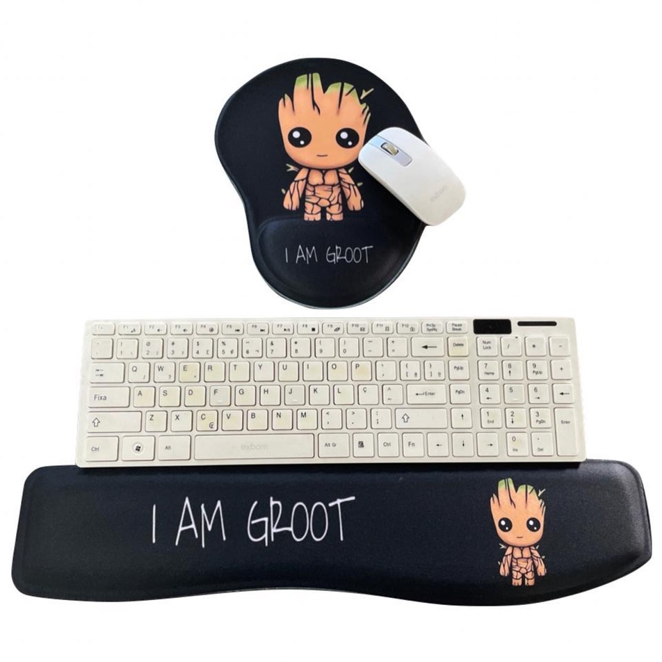 Mouse pad e apoio de punho baby groot | Shopee Brasil