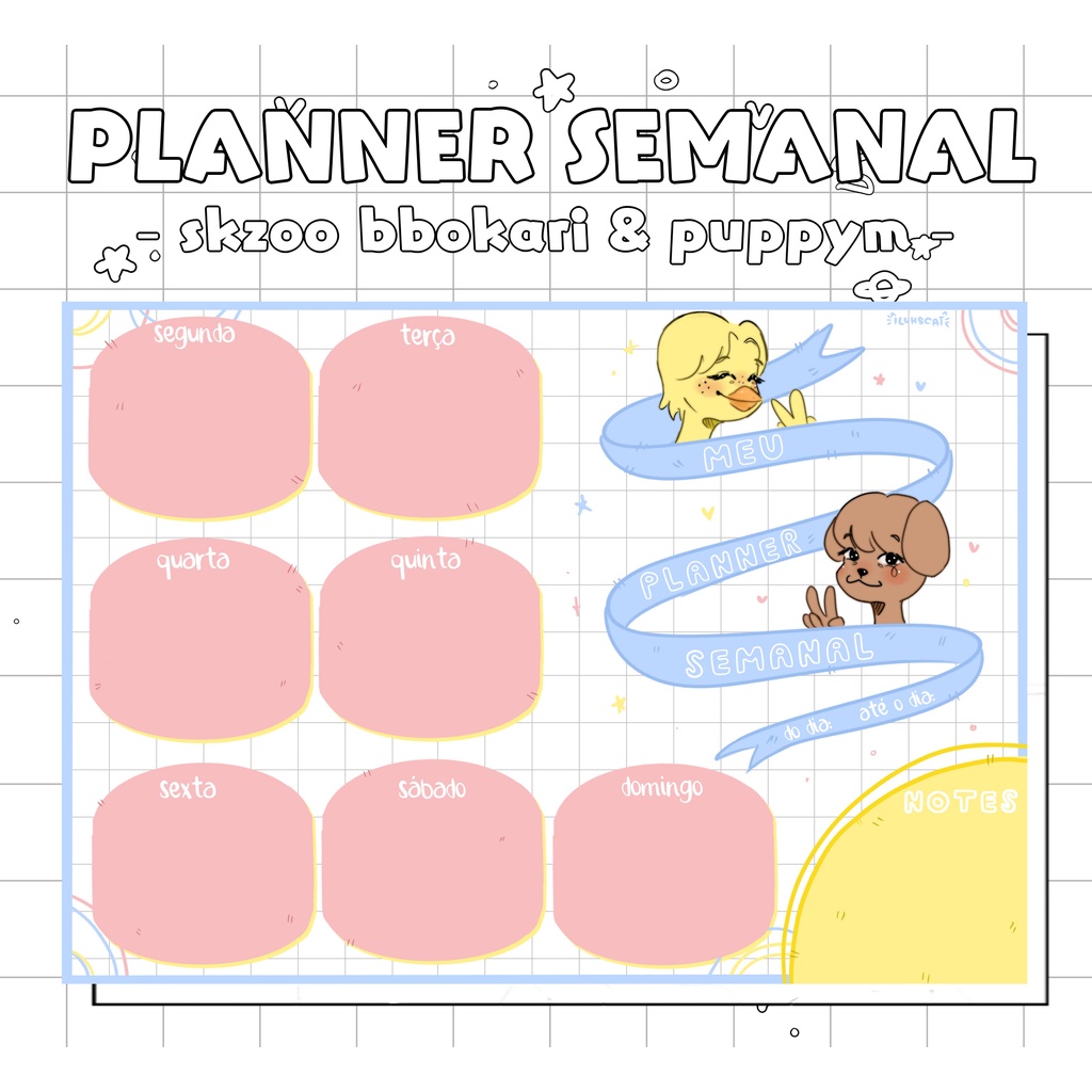 PLANNER SEMANAL - STRAY KIDS SKZOO | Shopee Brasil