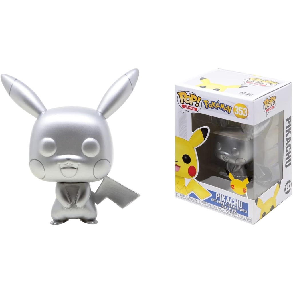 Funko Pop! Pokemon Pikachu Metallic Silver Pop! Vinyl Figure | Shopee ...