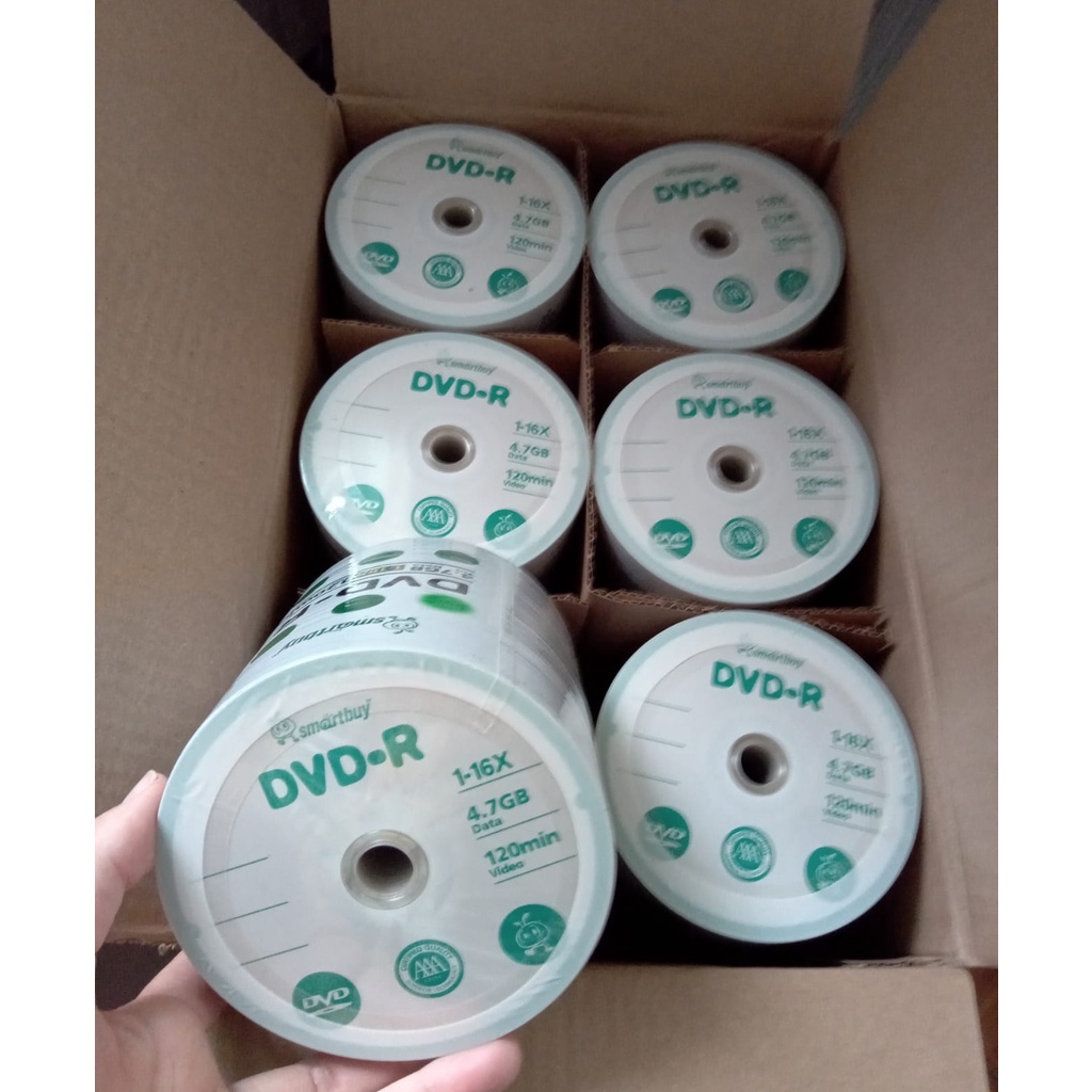 100 Mídia Virgem Dvd Smartbuy Logo Verde 4.7gb 120min Dvdr | Shopee Brasil