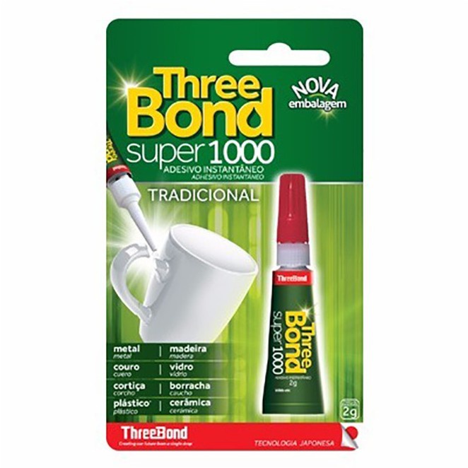 Super Cola Three Bond 1000 Adesivo Instantâneo Tradicional 2g | Shopee ...