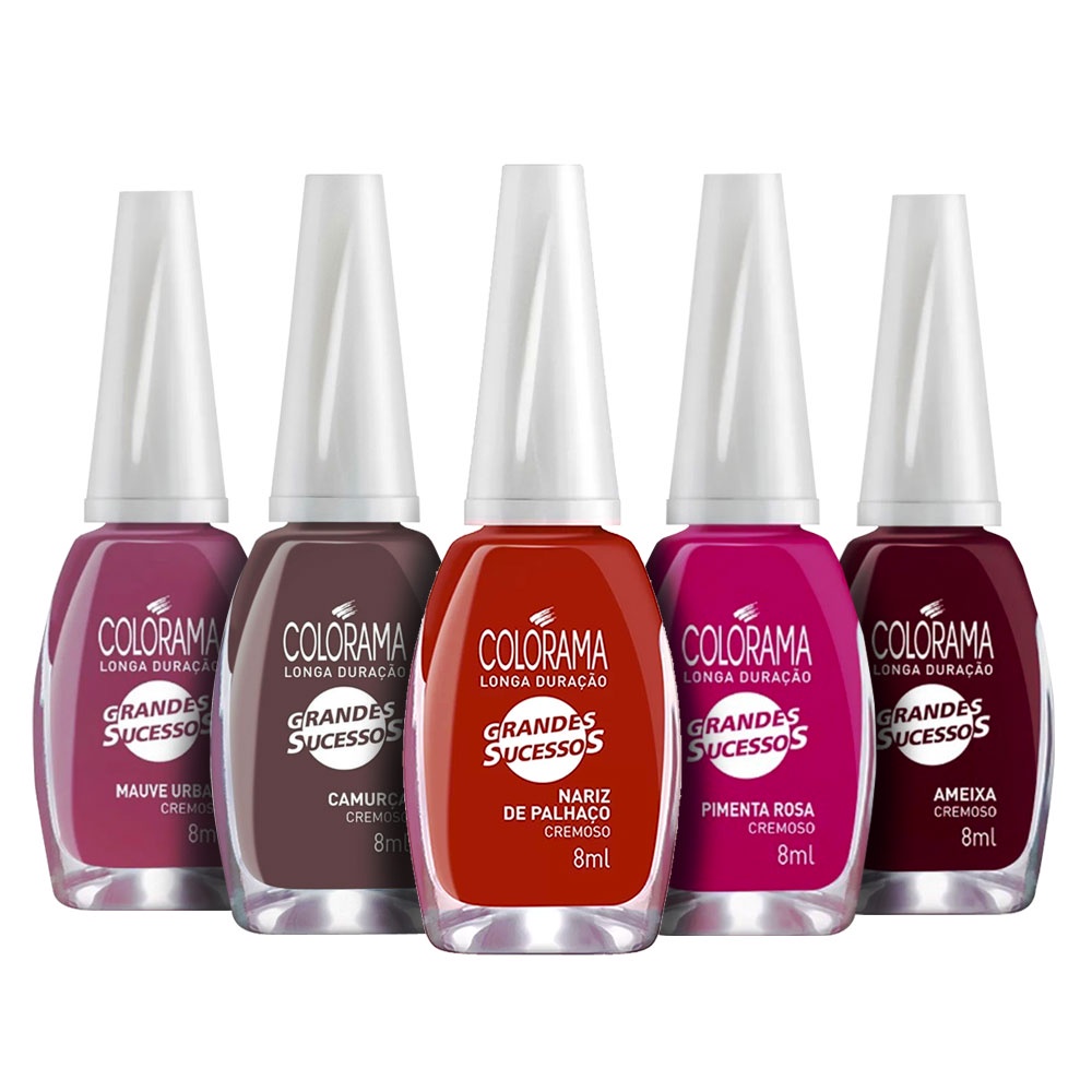 Kit Esmaltes Colorama Coleção Grandes Sucessos (5 cores) - 8ml | Shopee ...