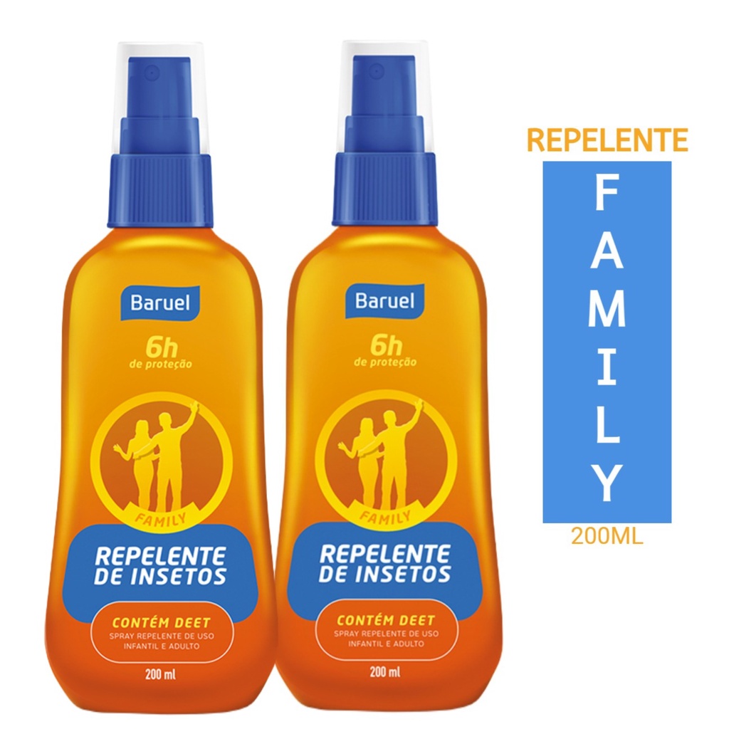 Kit 2 Repelentes De Insetos Spray Family Baruel 200ml | Shopee Brasil