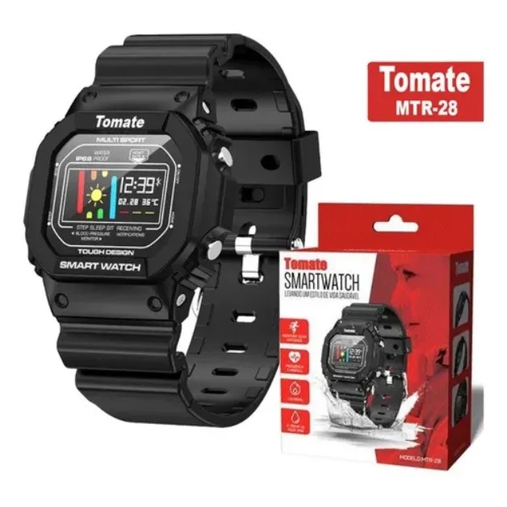 Smartwatch Sport Mtr-28 Relógio Bluetooth Medidor Cardíaco | Shopee Brasil