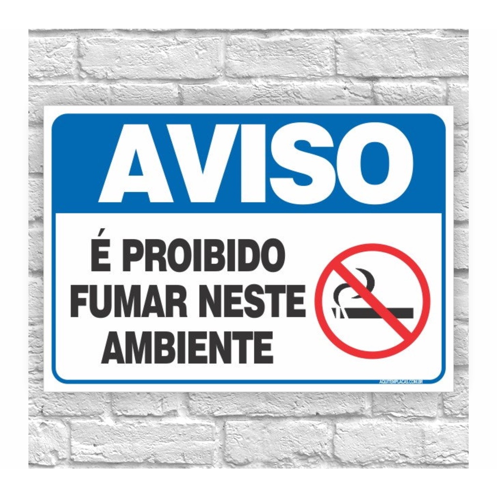 Placa de Aviso - Proibido Fumar (15x20cm) | Shopee Brasil