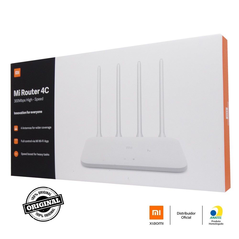 Roteador Wireless Xiaomi Mi 4C - 300MBPS - 4 Antenas - Branco | Shopee Brasil