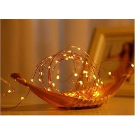 Fio de led fio fada 3m 30 leds dourada a pilha para festas e datas ...