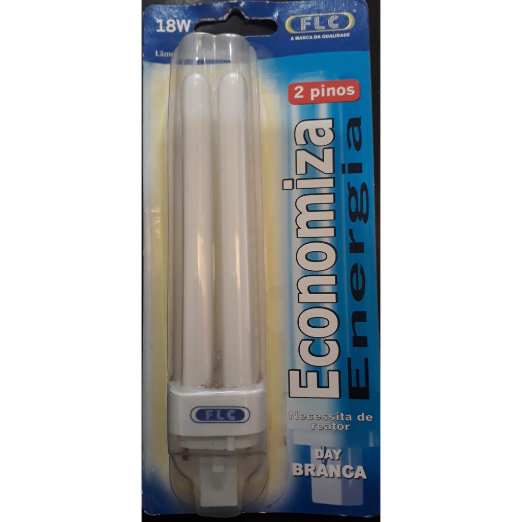 Lampada PL Fluorescente 18W 2 pinos FLC 6400k Branca | Shopee Brasil