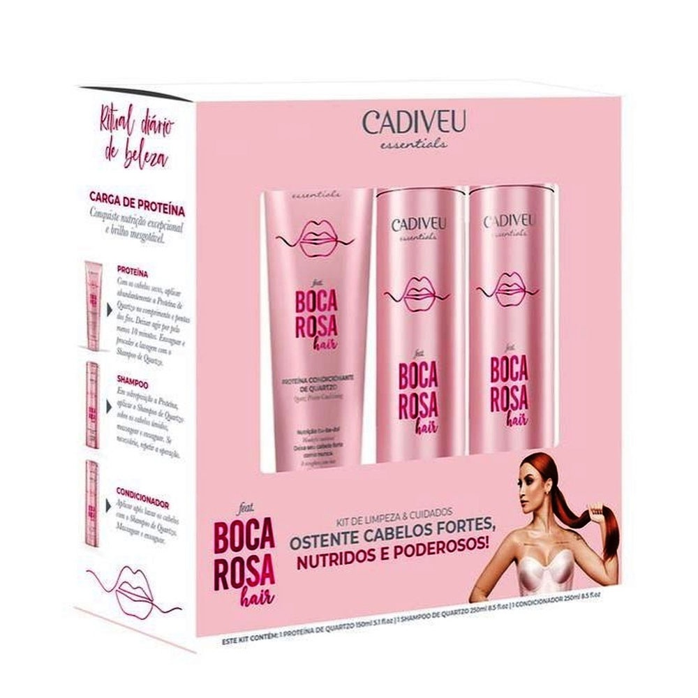 Kit Cadiveu Boca Rosa Essentials Hair Tratamento Quartzo | Shopee Brasil