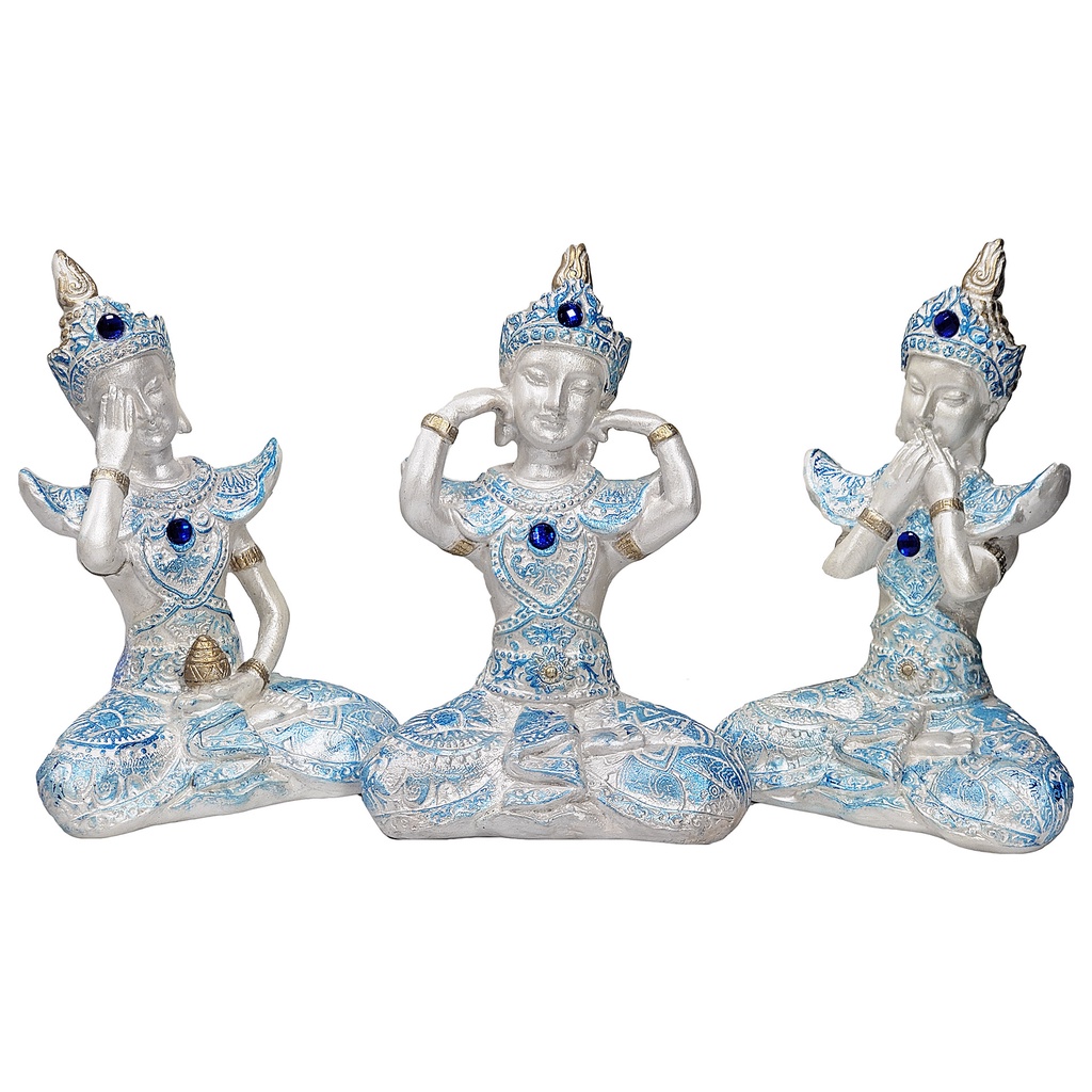 Trio de Budas Hindu Sidarta Cego Surdo Mudo Estátuas Enfeite | Shopee ...