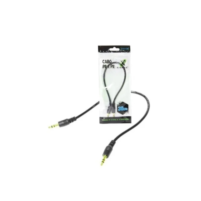 Cabo P2 Xp2 Macho 30cm P/celular Caixa De Som Carro X-CELL Xc-p2-p2 ...