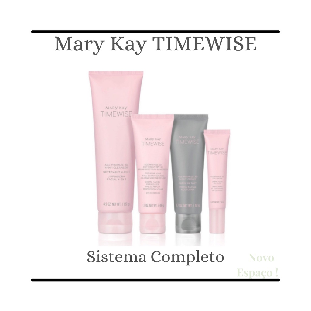 Sistema TimeWise 3D - Mary Kay (Gel/Creme de Limpeza 4 em 1, Creme Diurno FPS 30, Creme Noturno ...