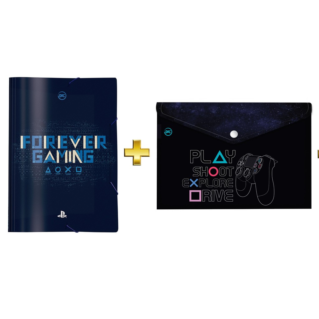 Pasta Sem Aba Ofício Playstation Teen + Malote A4 Playstation Gaming | Shopee Brasil