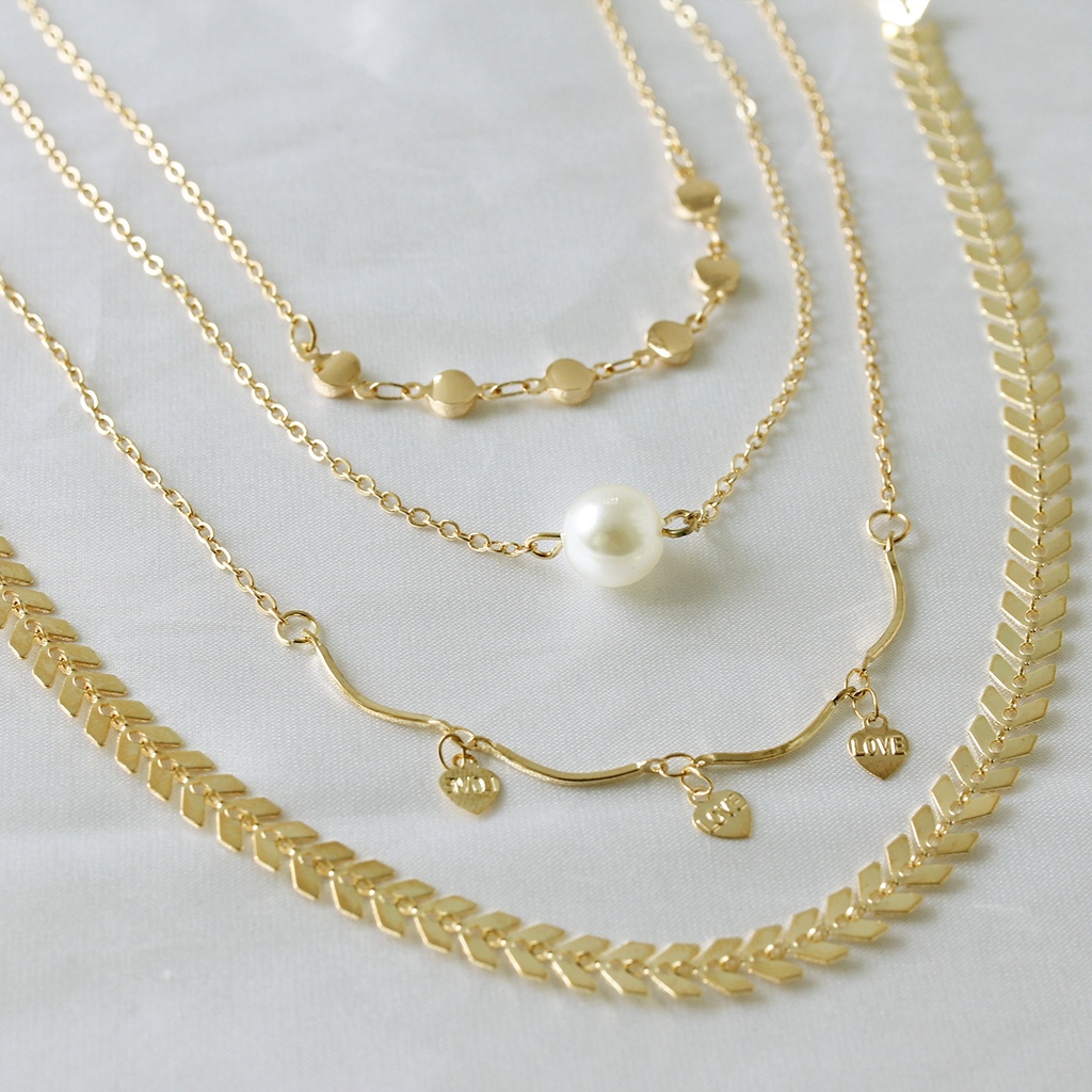 Kit Colar Choker Dourados com Quatro Unidades Colares da moda KIT 02 ...