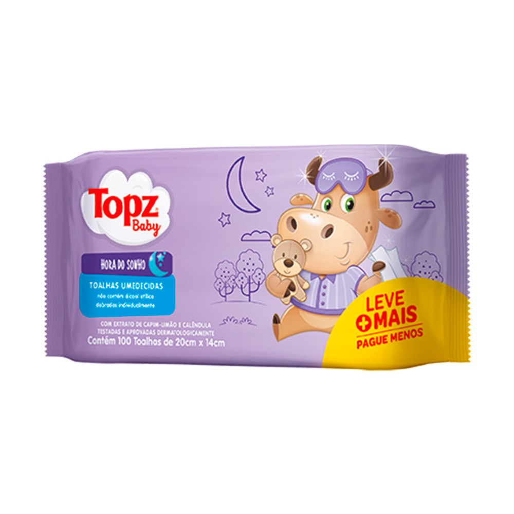 Lenço Umedecido Topz Baby Hora do Sono 50 ou 100 Toalhas | Shopee Brasil