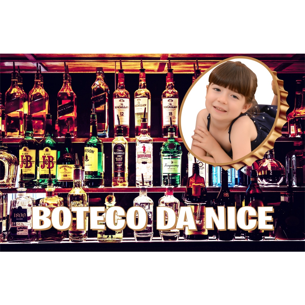 Painel Festa Lona Tema Boteco Bar Bebidas + Nome E Foto Personalizados | Shopee Brasil
