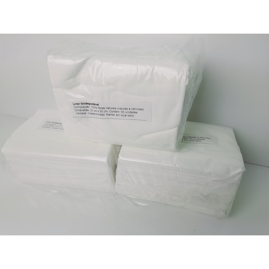 Liner Biodegradável Pacote com 50 folhas 20x30 - 100% Fibras Naturais ...