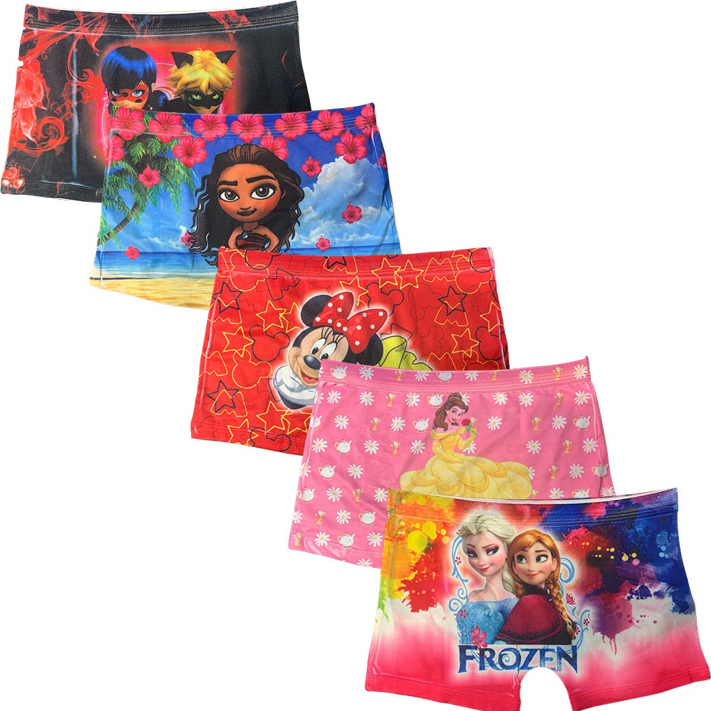 Kit 5 Calcinhas Box Boxer Em Microfibra Personagens Variados Menina ...