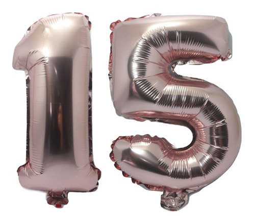 Balão Rose Gold Número 15 Gigante Metalizado 75 Cm 15 Anos | Shopee Brasil