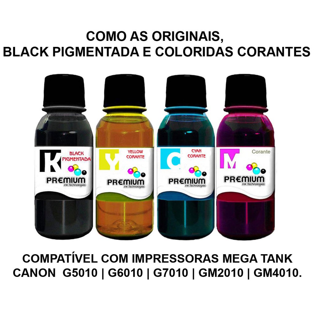 Refil de Tinta para Uso em Impressoras Mega Tank G-5010, G-6010, G-7010 ...
