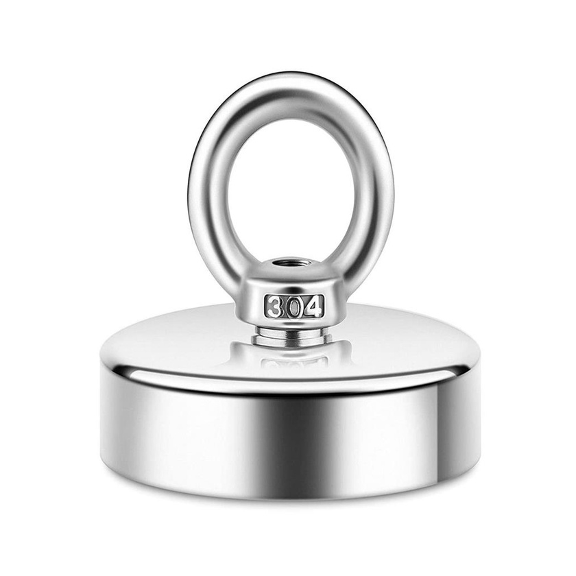 Iman Neodimio D44 Mm Super Forte Olhal Pesca Magnética 80kg Imã Ima ...