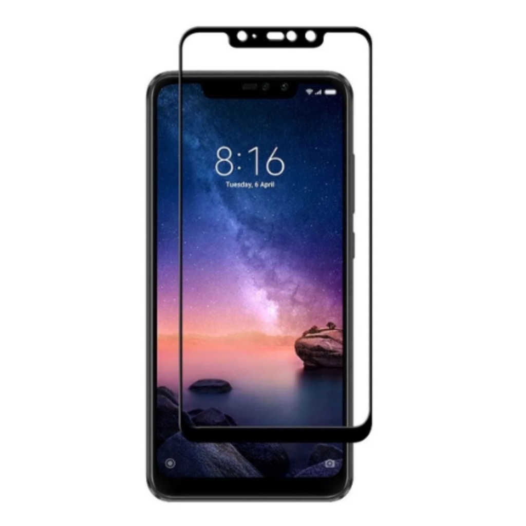 2 Películas de Vidro 3D 5D 9D Xiaomi Redmi Note 6 Pro 6.26 Full Cover ...