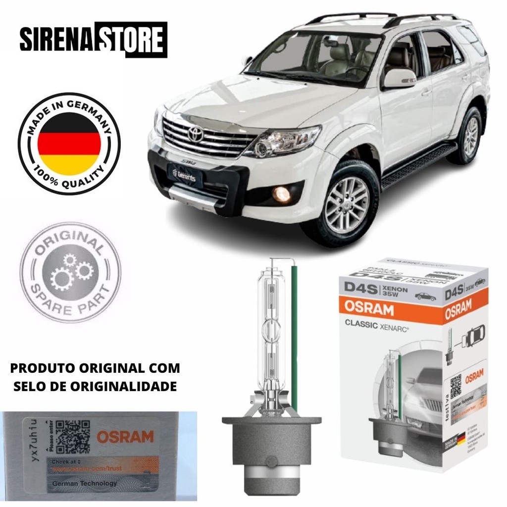 Lâmpada Xênon Original Toyota Hilux SW4 2012 2013 2014 2015 D4S ...