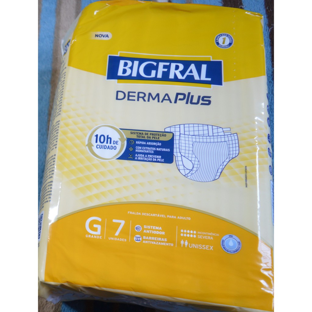 Fralda Geriátrica Bigfral Derma Plus Tamanho G, pacote Com 7 Unidades ...