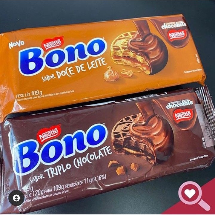 Biscoito Bono Coberto com Triplo Chocolate 109G - Nestlé | Shopee Brasil