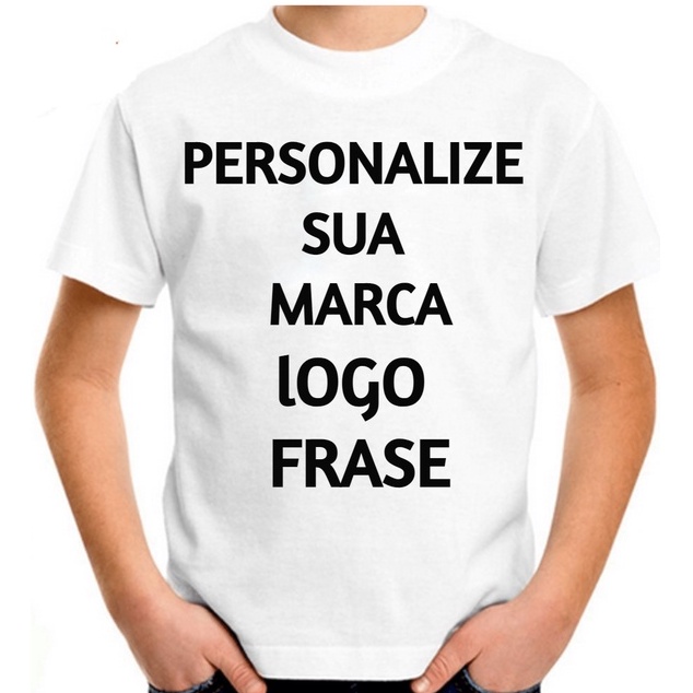 Camiseta Personalize seu Nome Frase Logo Marca Empresa Unissex Top ...