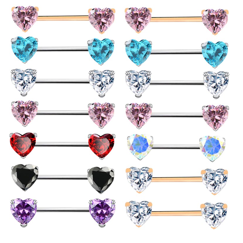 Piercing Mamilo Titânio Coração 16mm 1.6mm | Shopee Brasil