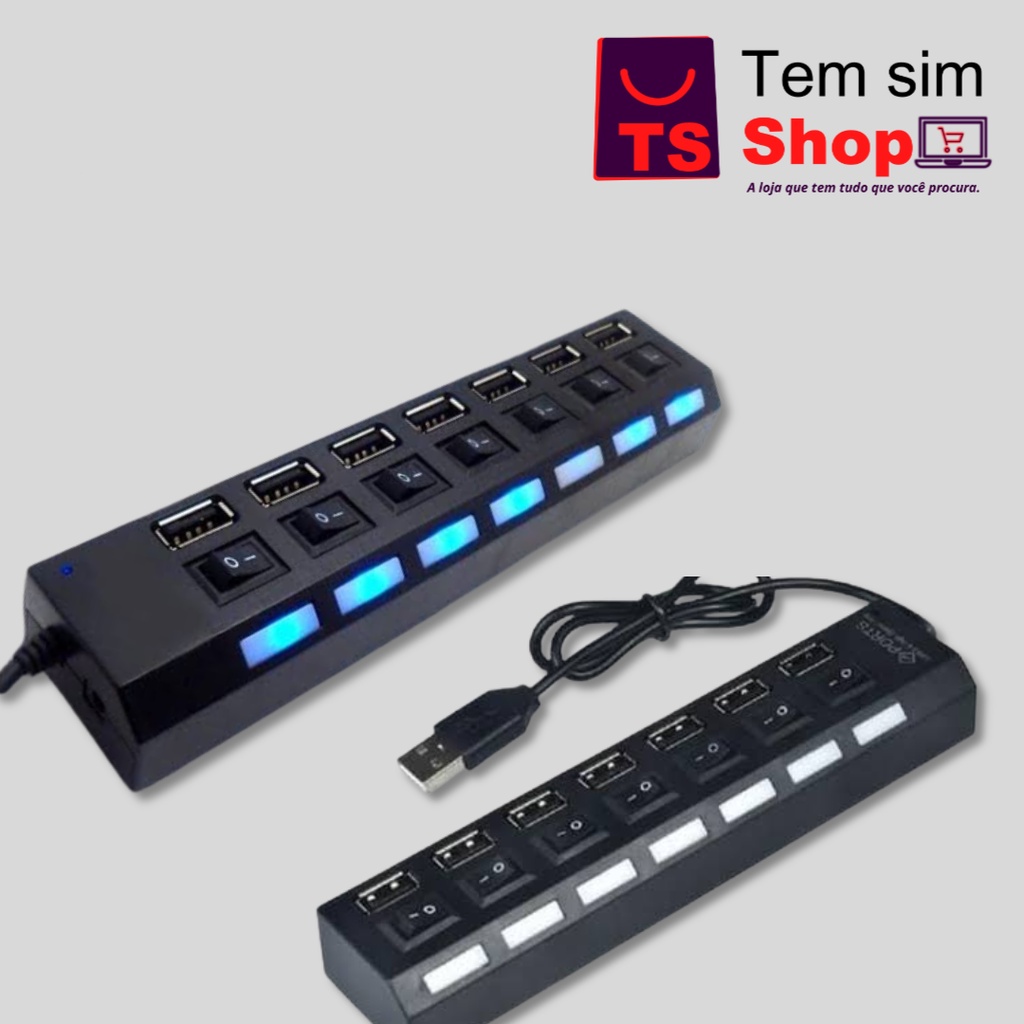 Hub Usb 2.0 7 Portas | Shopee Brasil