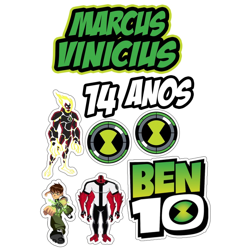 Topo de bolo Topper de Bolo Personalizado Tema Ben 10 | Shopee Brasil
