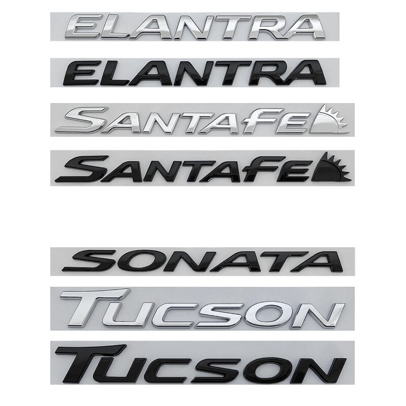 Para Hyundai Elantra Santafe TUCSON Sonata Letra Logotipo Autocolante ...