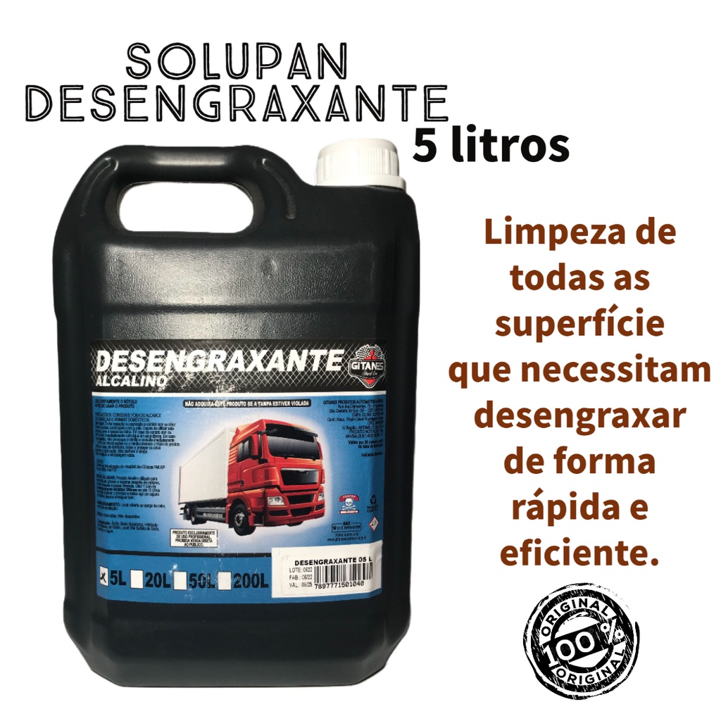 Solupan Desengraxante Alcalino Automotivo 5 Litros | Shopee Brasil