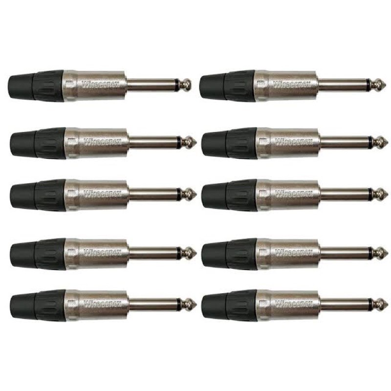 kit 10 Conectores P10 Mono Wireconex | Shopee Brasil